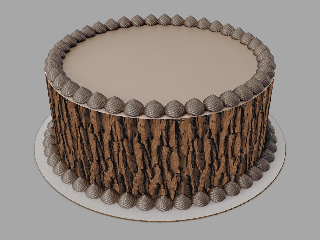 Tree Bark Edible Image Cake Wrap Strip, Cake Wrap, Tree Bark Edible ...