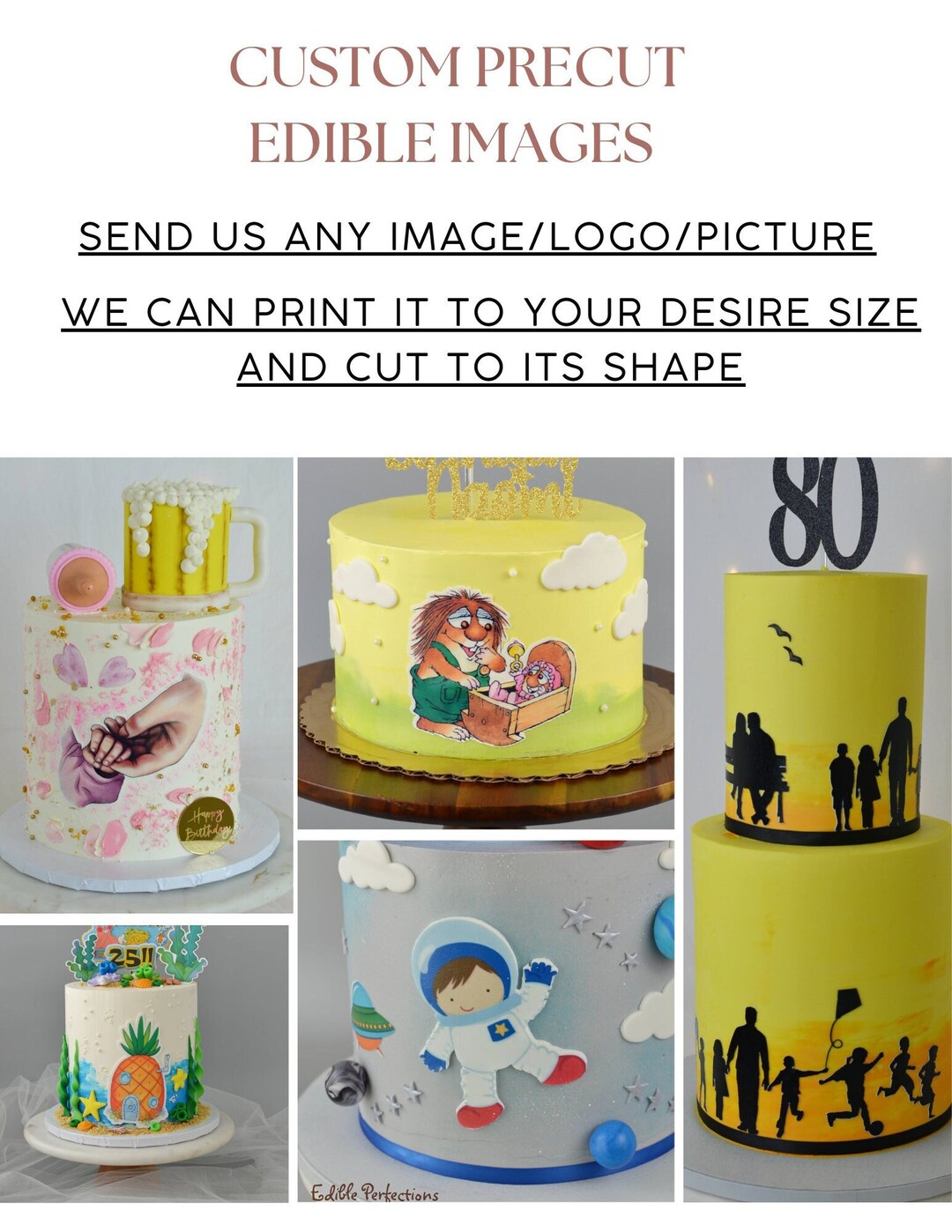 Custom Precut Edible Images: Logos, Characters - Etsy