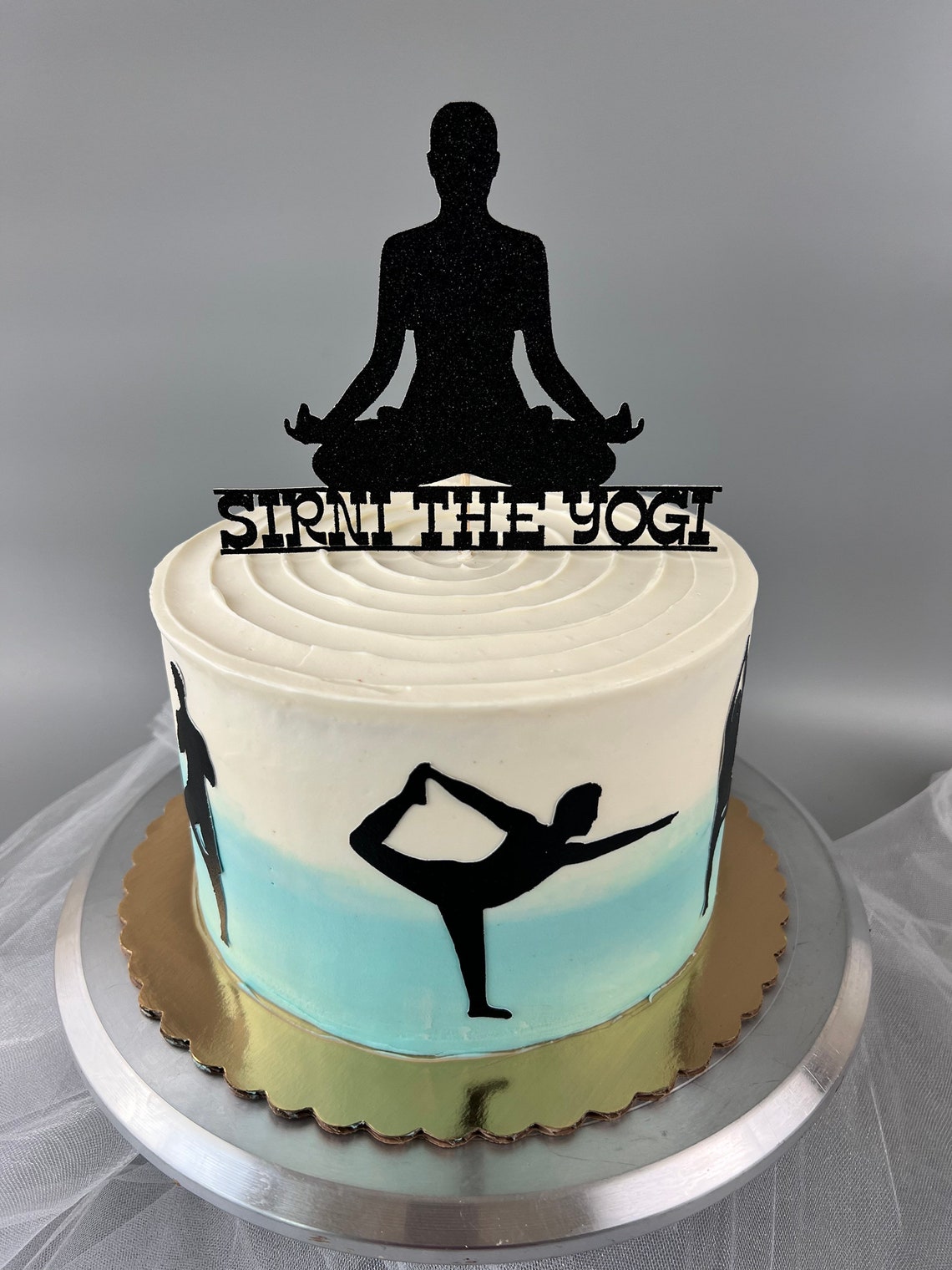 Yoga Theme Cake Topper Yoga Cake Topper the Yogi Cake Topper - Etsy