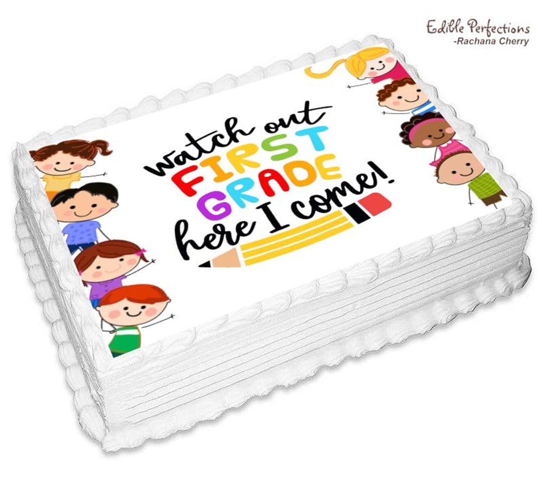 First Grade Graduation Edible Cake Image - Etsy