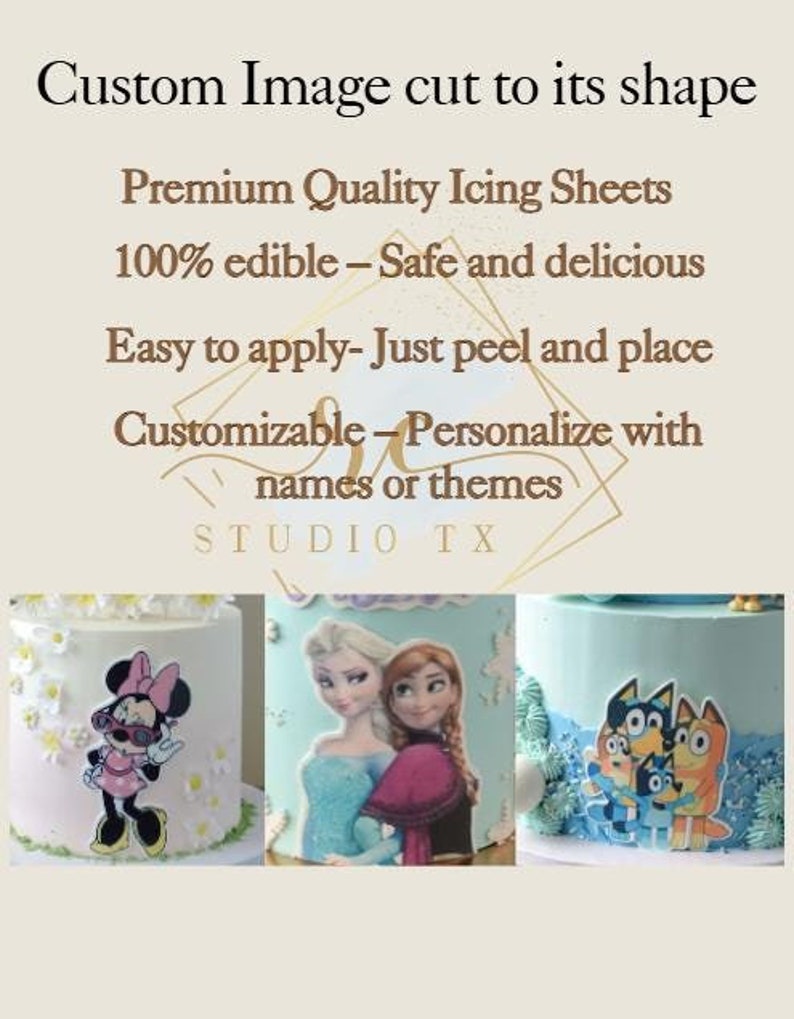 Custom Precut Edible Images: Logos, Characters - Etsy