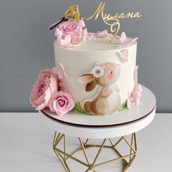 Bunny Cake Topper - Etsy