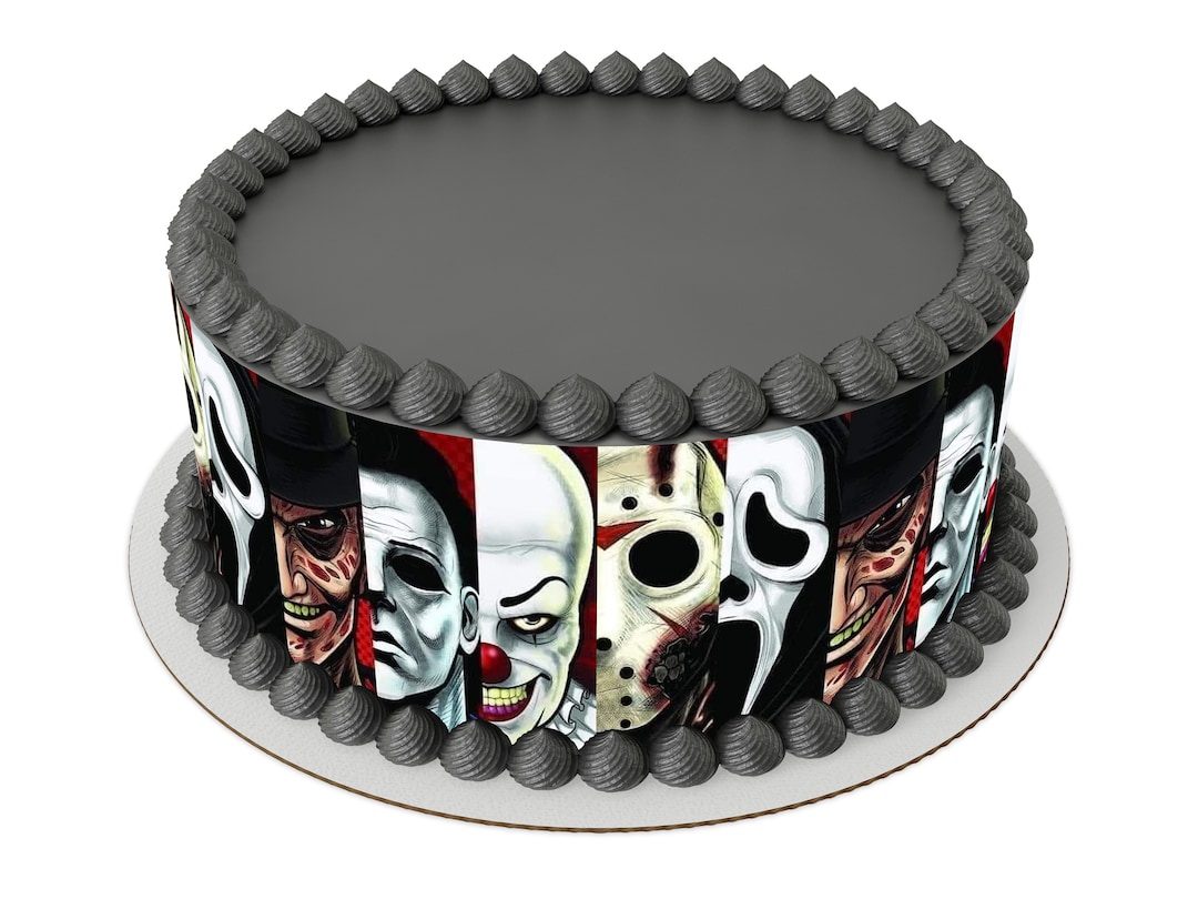Halloween Villain Edible Image Cake Wrap Strip, Cake Wrap, Halloween ...