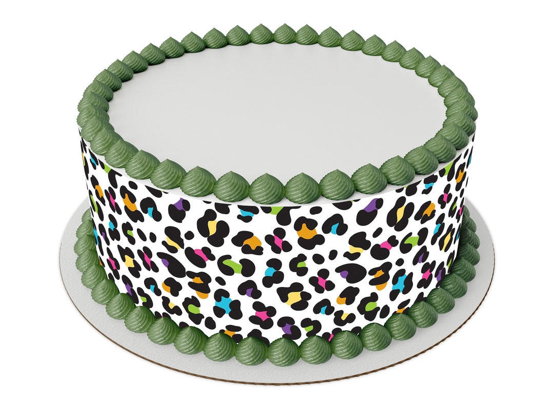 Rainbow Leopard Edible Cake Wrap Strip - Etsy