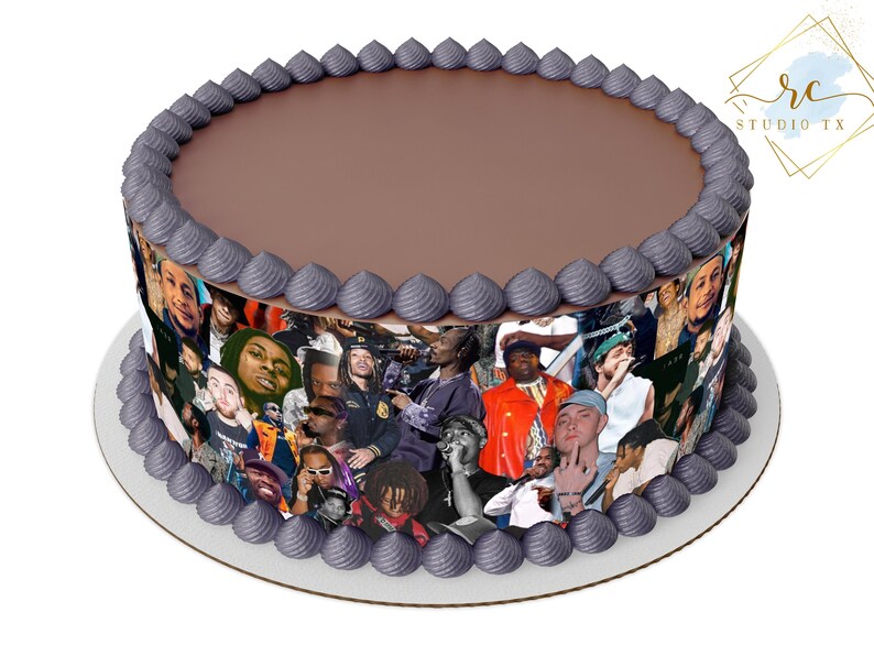 Hip Hop Singers Edible Image Cake Wrap Strip, Cake Wrap, Hip Hop ...