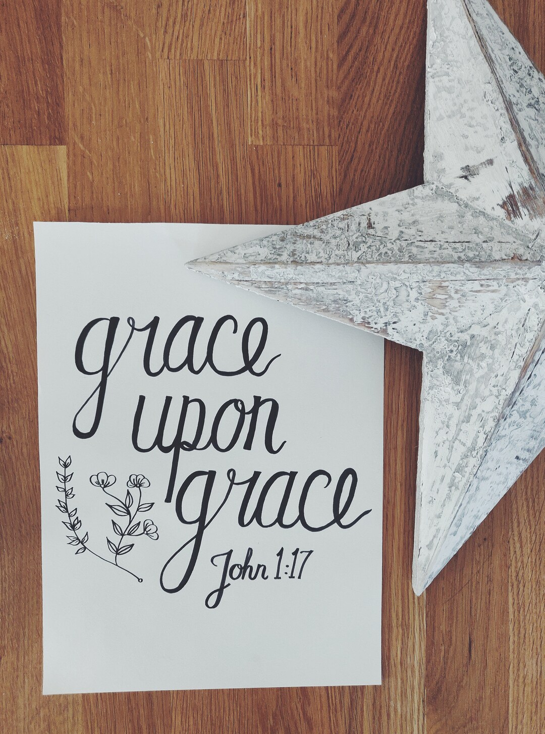 Grace Upon Grace Hand Lettered and Hand Drawn Design - Etsy