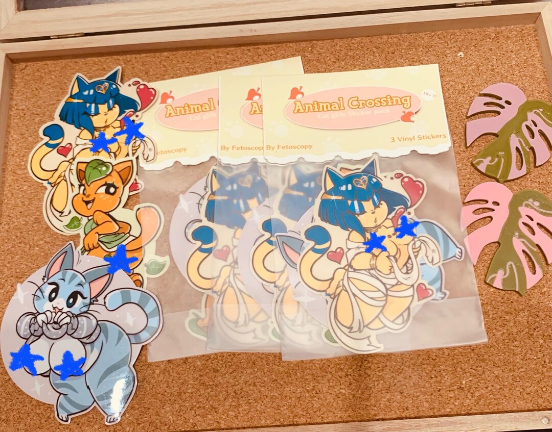 Animal Crossing Cats Pin up Sticker Pack Ankha - Etsy