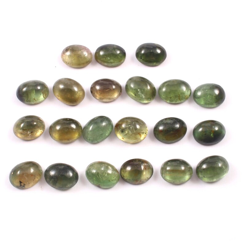 Loose Natural Green Tourmaline Bio Color Oval Smooth Polish Cabochon ...