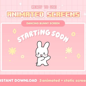 Animated Dancing Bunny Loading Screen/banner | Cute Stream Screen ...