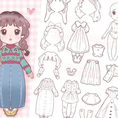 Lovely Look Digital Paper Doll Instant Download Printable - Etsy