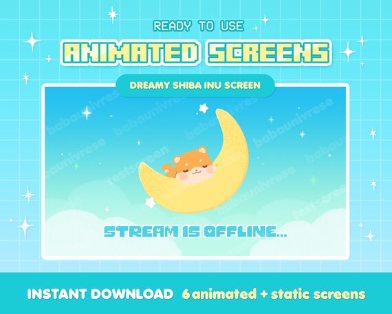 Animated Dreamy Shiba Inu Offline Screen / Banner Cute | Etsy