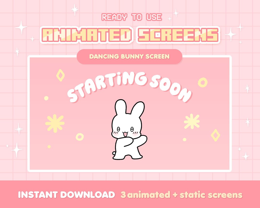 Animated Dancing Bunny Loading Screen/banner | Cute Stream Screen ...