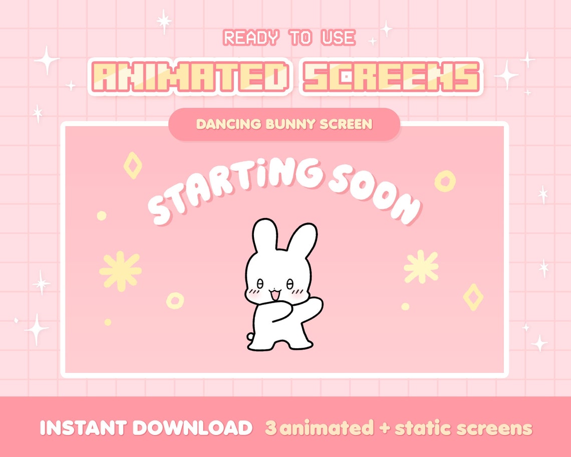 Animated Dancing Bunny Loading Screen/banner Cute Stream - Etsy