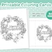 Printable Christmas Wreath Coloring Card for Kids, Instant Download ...
