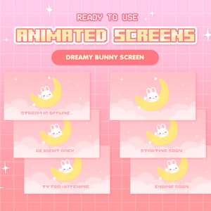 Animated Dreamy Bunny Offline Screen/banner | Cute Stream Screen ...