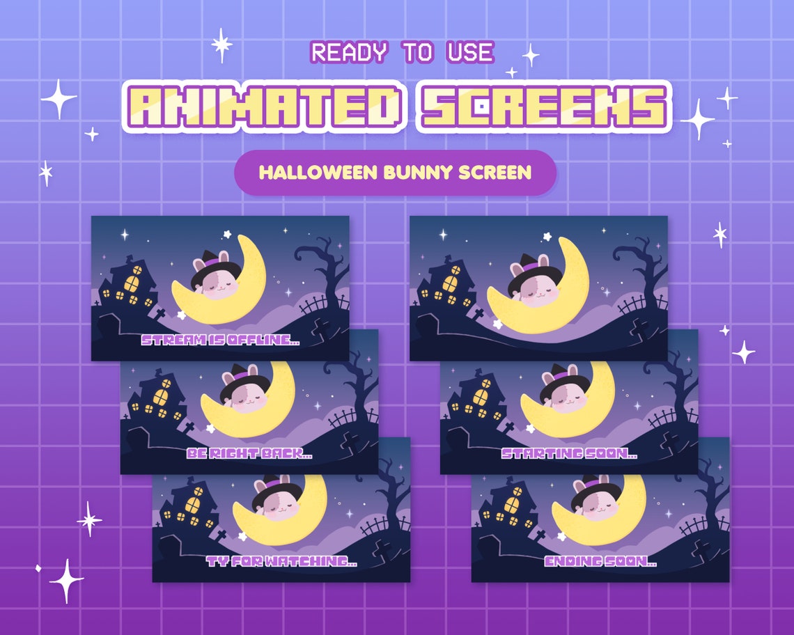 Animated Halloween Bunny Offline Screen / Banner Cute Stream Screen ...