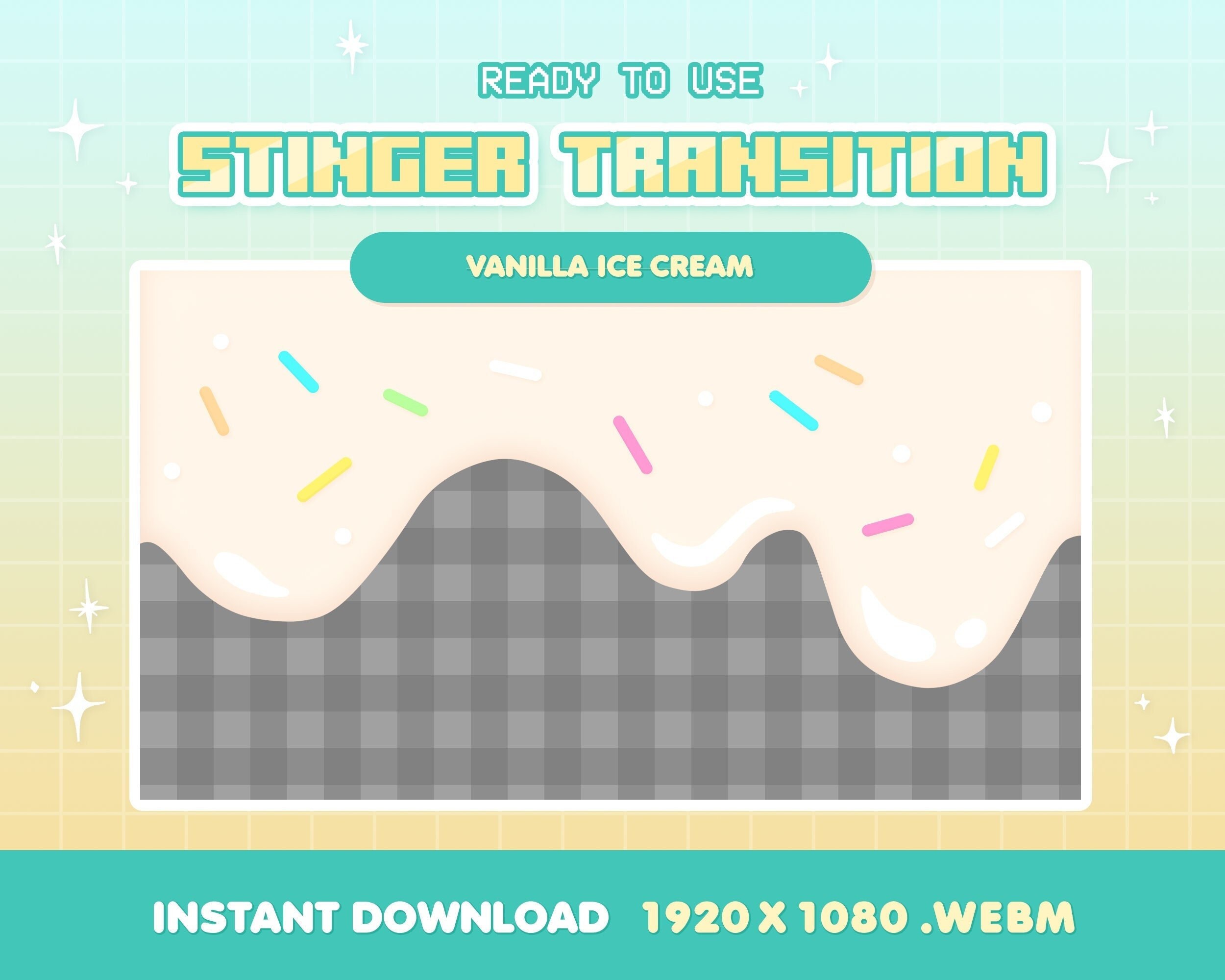 Animated Vanilla Ice Cream Transition Cute Twitch Stinger Transition ...
