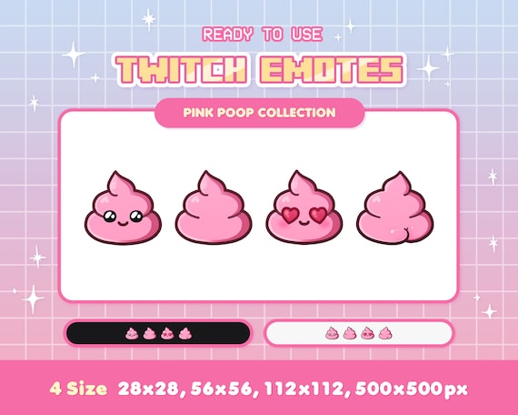 4 Pink Poop Twitch Emotes Happy Love Booty Poop Discord - Etsy