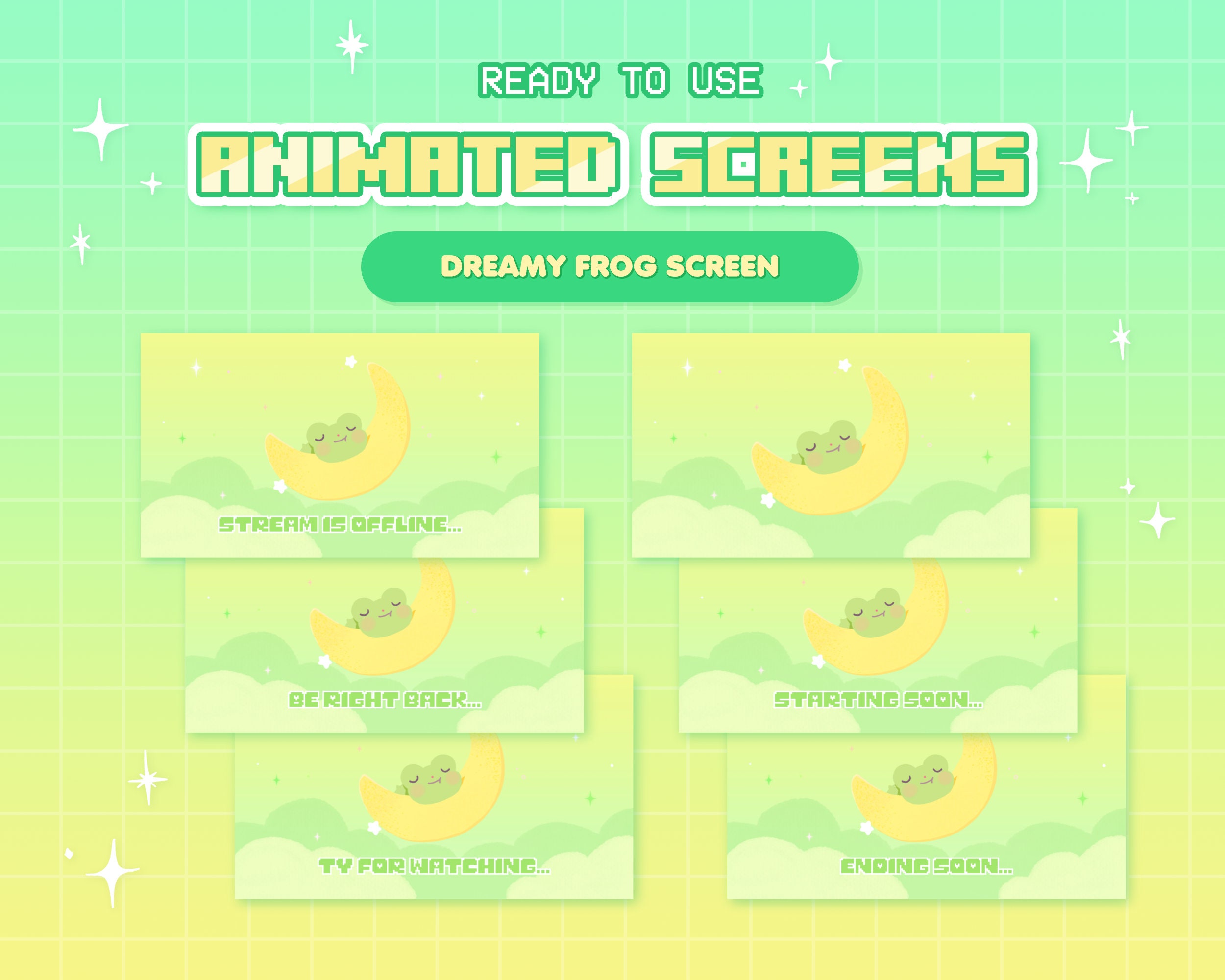 Animated Dreamy Frog Offline Screen / Banner | Cute Stream Screen ...