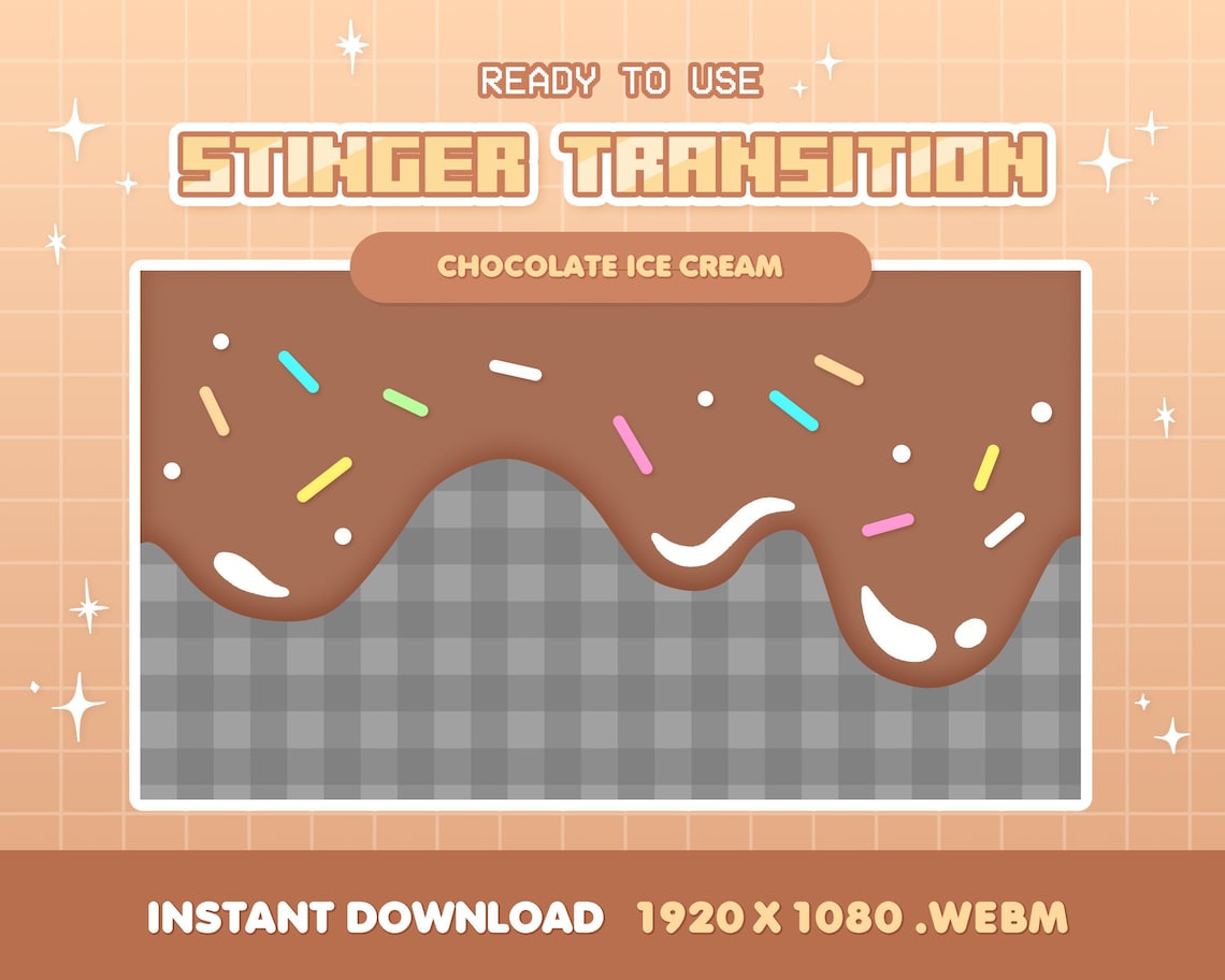 Animated Chocolate Ice Cream Transition Cute Twitch Stinger Transition ...