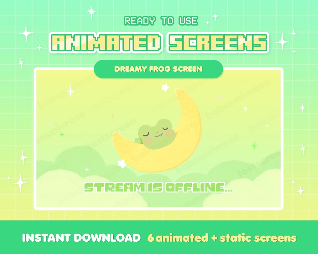 Animated Dreamy Frog Offline Screen / Banner | Cute Stream Screen ...