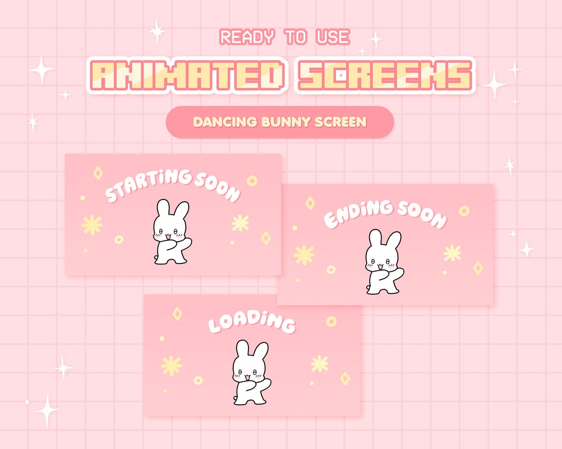 Animated Dancing Bunny Loading Screen/banner Cute Stream - Etsy