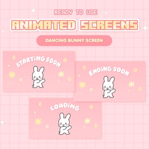 Animated Dancing Bunny Loading Screen/banner | Cute Stream Screen ...