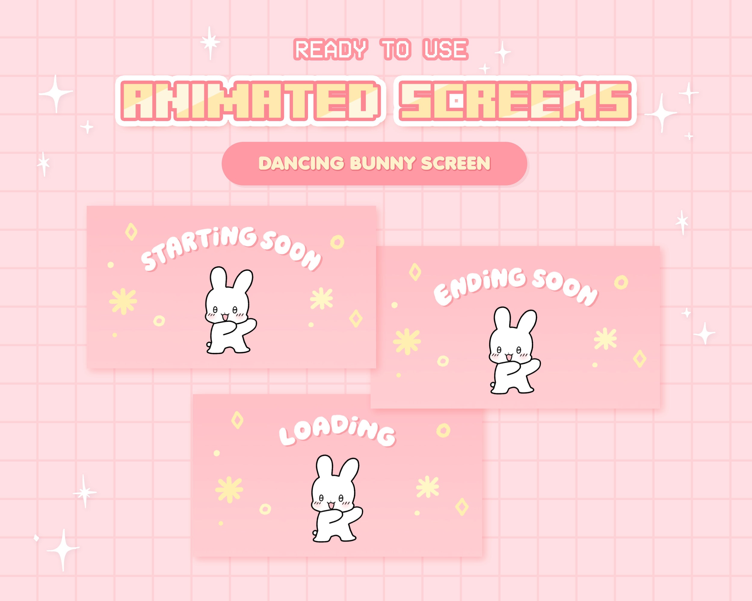 Animated Dancing Bunny Loading Screen/banner Cute Stream - Etsy
