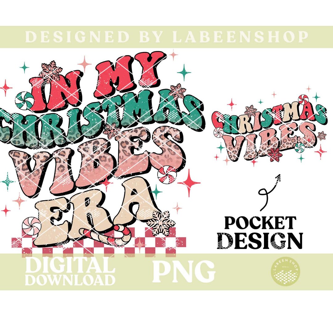 Retro in My Christmas Vibes Era PNG, Retro Christmas PNG, Trendy ...