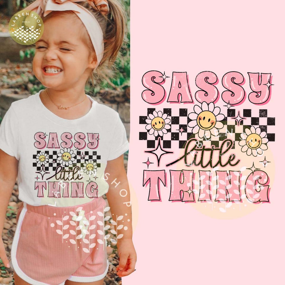 Sassy Little Thing PNG, Gift for Little Sassy Girl, Retro Boho Style ...