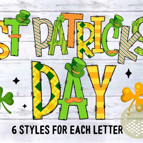 Shamrock PNG Sublimation Design St Patricks Day Hand Drawn | Etsy