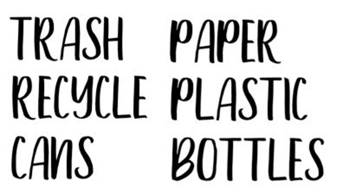 Trash Labels With Pictures// Garbage Can Labels With Pictures | Etsy