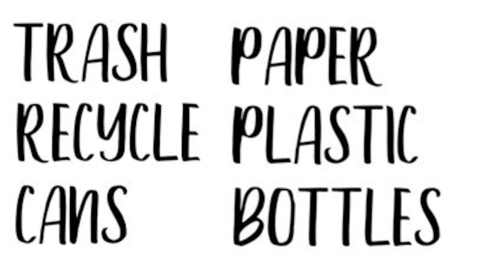 Garbage Can Labels // Trash Can Labels // Trash Receptacle - Etsy
