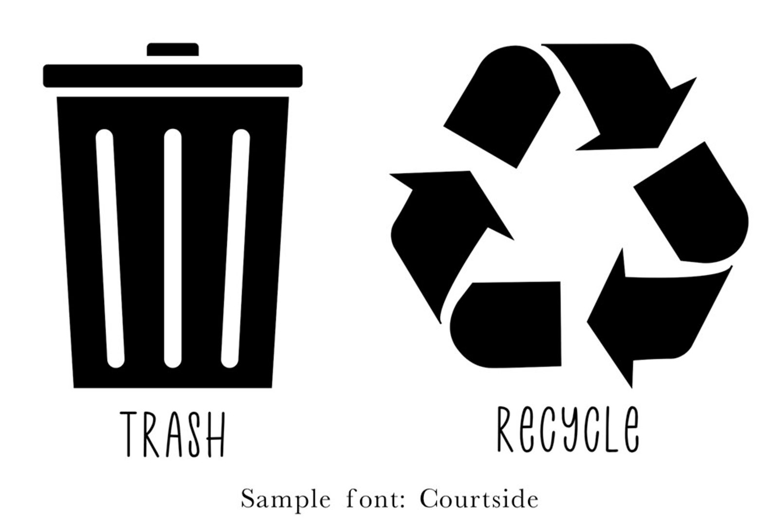 Trash Labels With Pictures// Garbage Can Labels With Pictures | Etsy