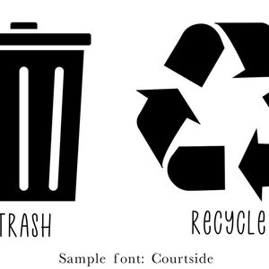 Trash Labels With Pictures// Garbage Can Labels With Pictures | Etsy