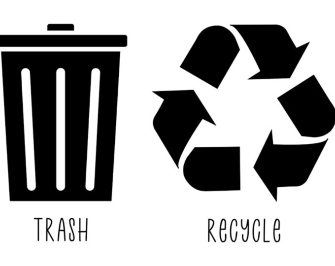 Trash Labels With Pictures// Garbage Can Labels With Pictures - Etsy