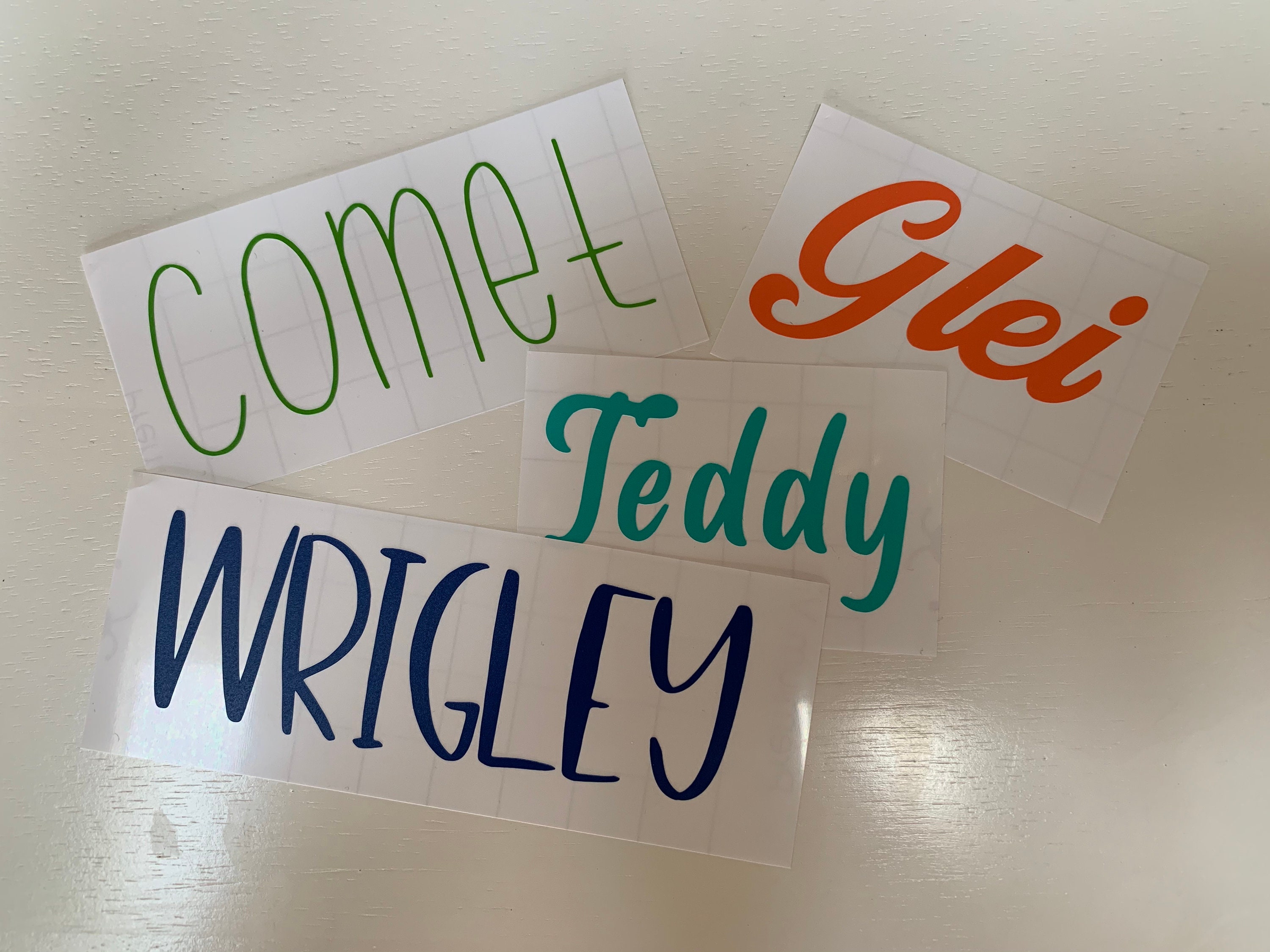 PERSONALIZED Stick-On Name Decals // Custom Stickers // | Etsy