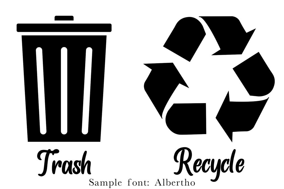 Trash Labels With Pictures// Garbage Can Labels With Pictures | Etsy