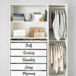Custom Bedroom Labels / Closet Labels / Dresser Labels / | Etsy
