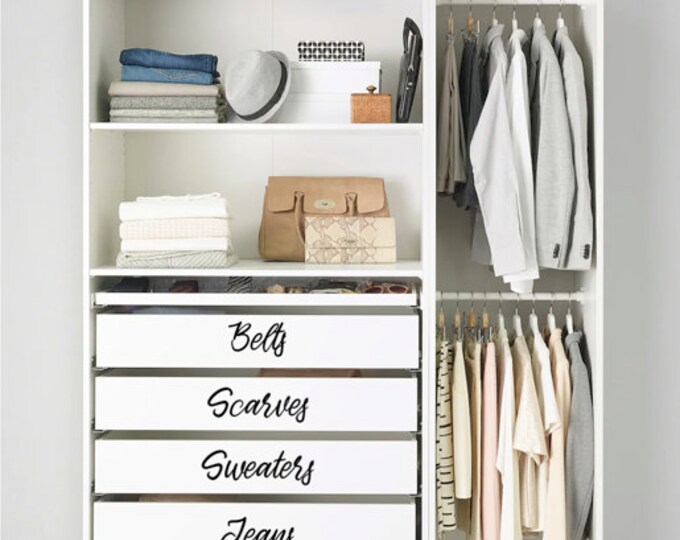 Custom Bedroom Labels / Closet Labels / Dresser Labels / - Etsy