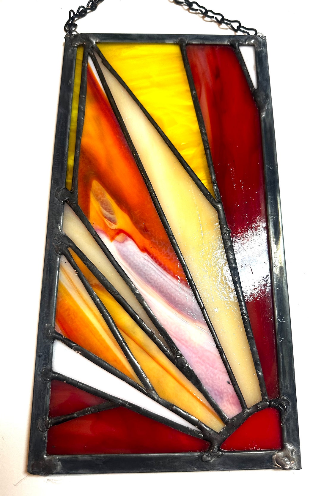 Vibrant Stained Glass Sun Wall Hanging: Seasonal Decor for Sunroom ...