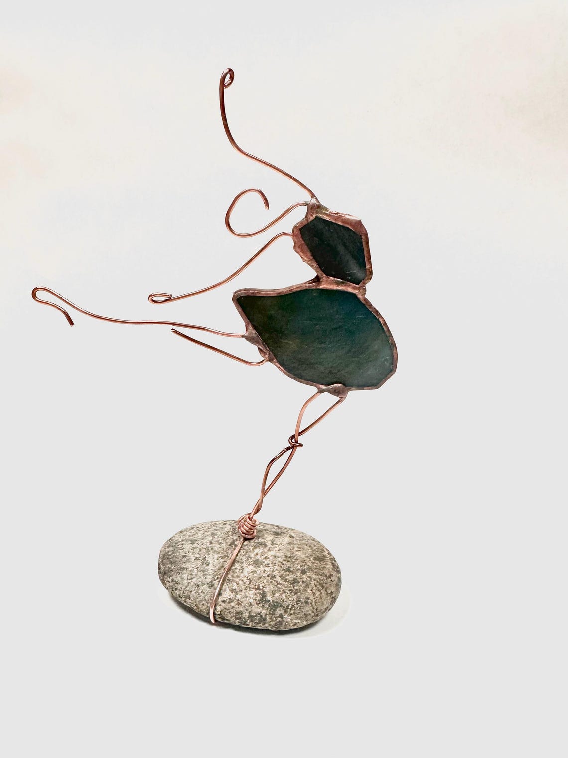 Stained Glass Dancer Sculpture: Handmade Wire Art Home Decor - Etsy