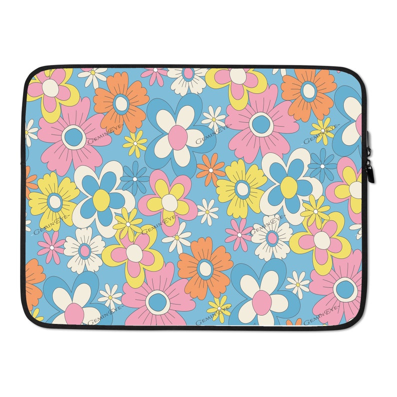 Colorful Retro Flower Laptop Sleeve/case - Etsy