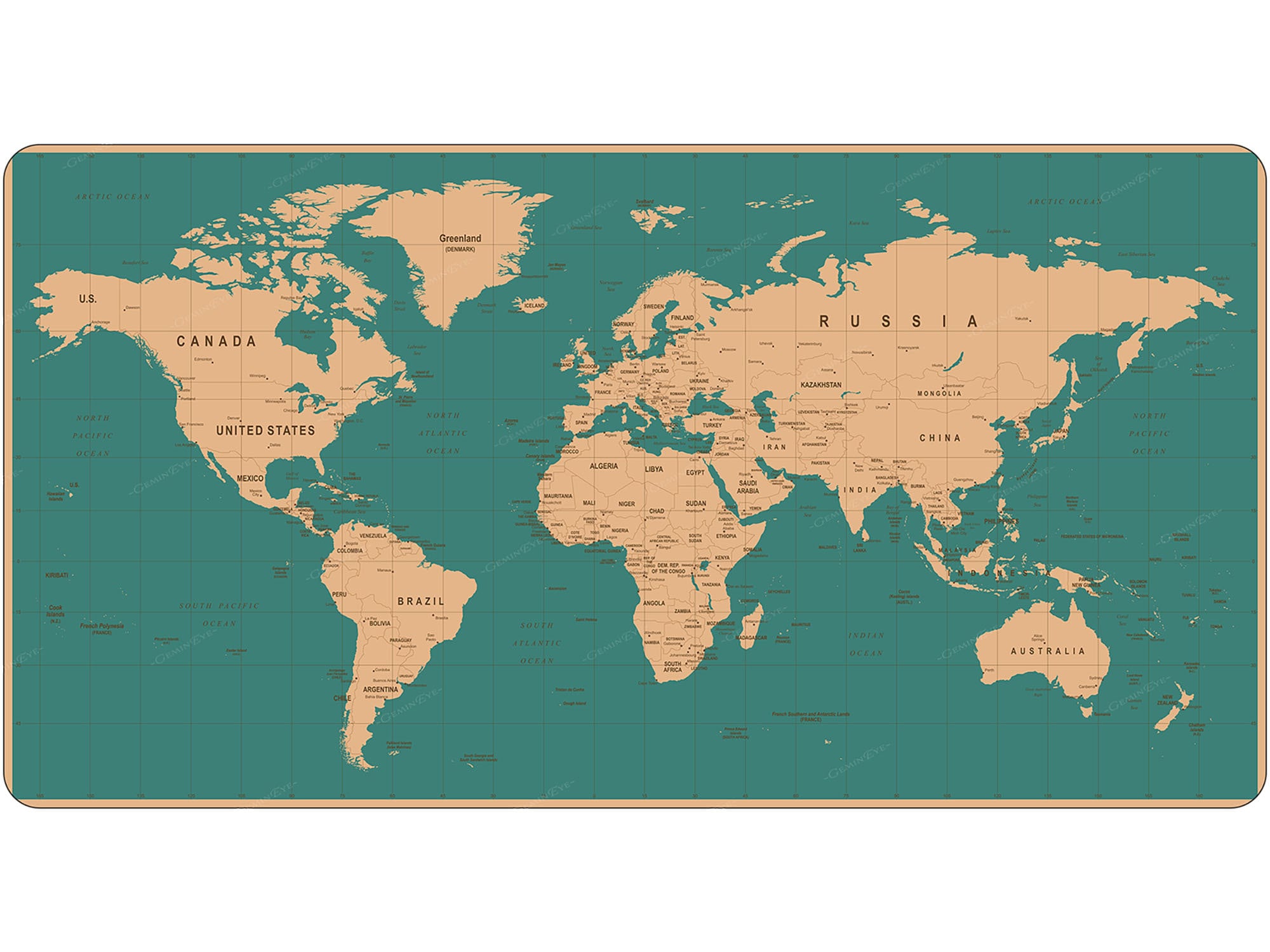 Vintage Teal World Map Tapestry - Etsy