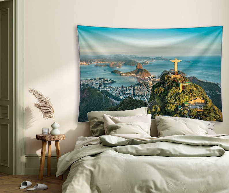 Rio Brazil Christ the Redeemer Statue Tapestry - Etsy