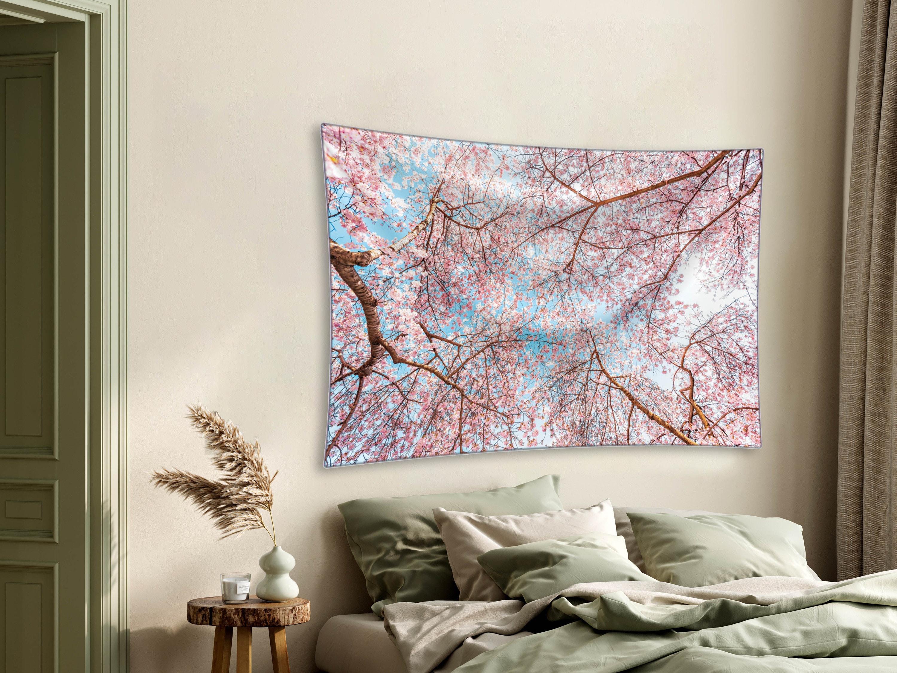 Pink Cherry Blossoms Tapestry - Etsy