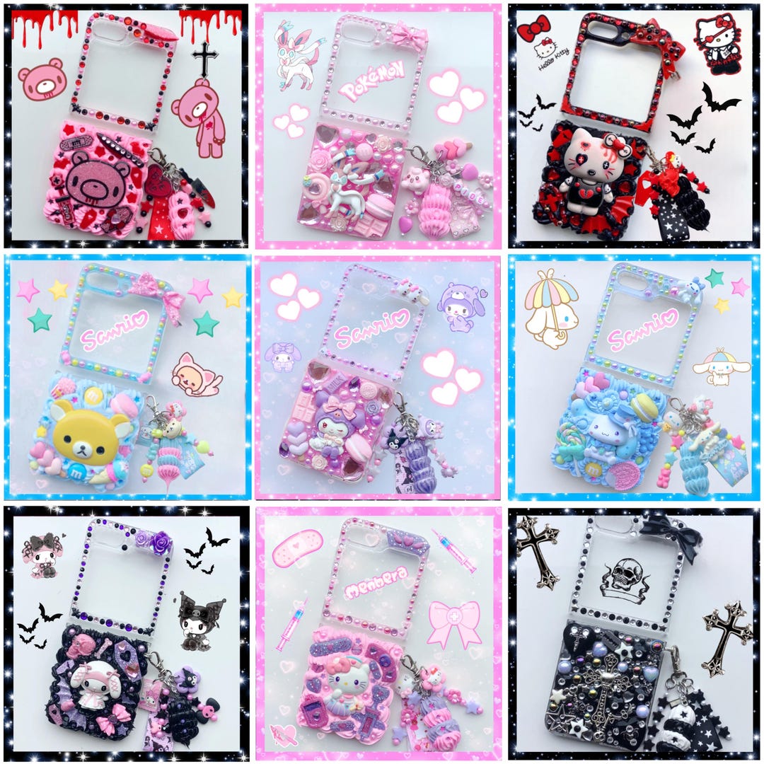 Custom Decoden Z Flip 6 Phone Case Cute Whipped Cream 3D Kawaii Anime ...