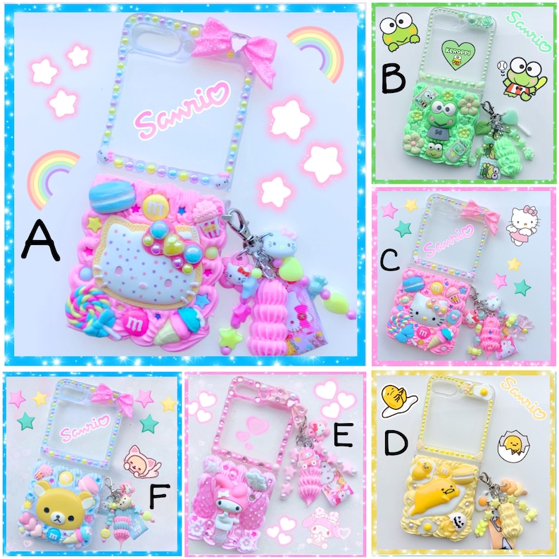 Custom Z Flip 6 / 5 / 7 Decoden Phone Case - Samsung Galaxy Kawaii Cute ...