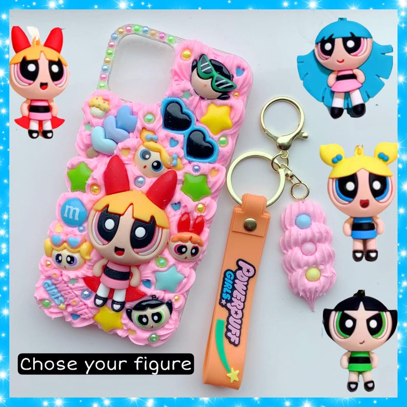 Powerpuff Girls Custom Decoden Phone Case - Kawaii Cute Decora Phone ...