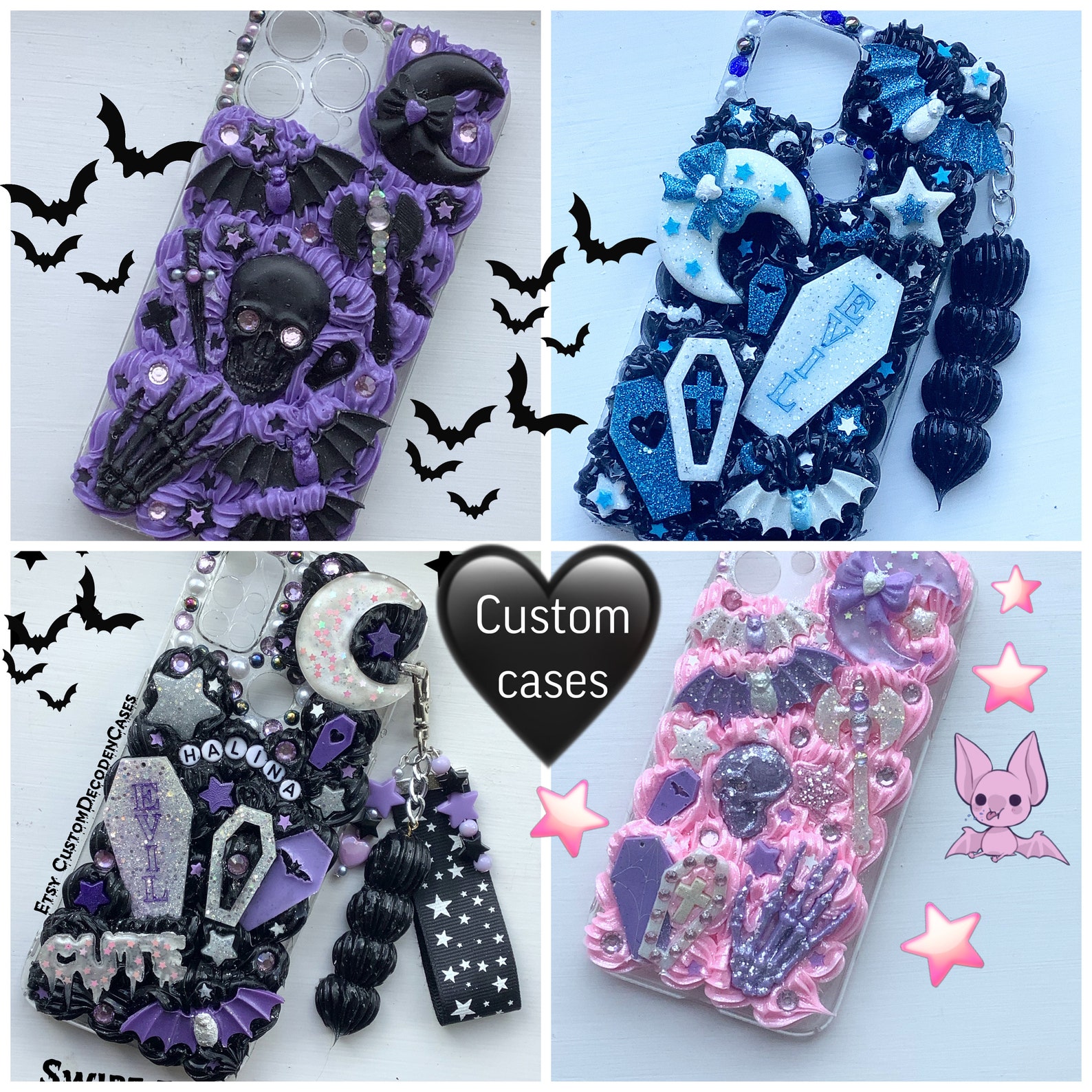 Custom Decoden Phone Case Custom Kawaii Phone Case Pastel Goth Phone ...